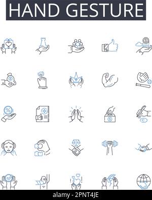 Nonverbal cues line icons collection. Gestures, Posture, Facial ...