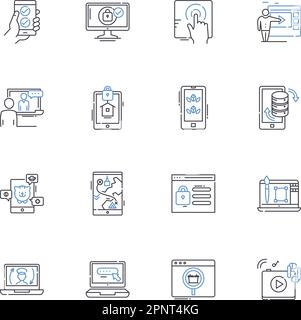 Outlook line icons collection. Email, Calendar, Contacts, Tasks, Meetings, Reminders, Scheduling ...