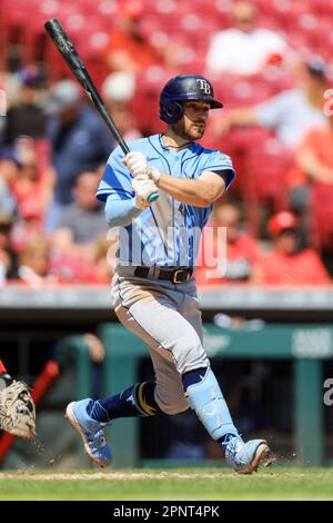 Tampa Bay Rays' Brandon Lowe gestures as he runs the bases after ...