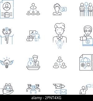 Protocol line icons collection. Standardization, Conduct, Systemization, Procedure, Code, Rules ...