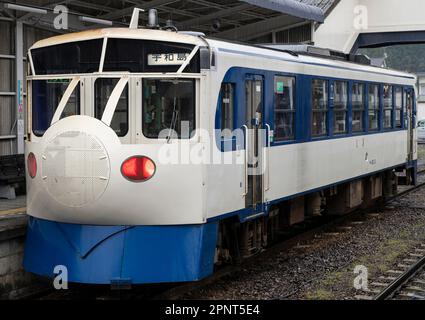 A JR Shikoku KiHa 32 single unit train, decorated to look a like a ...