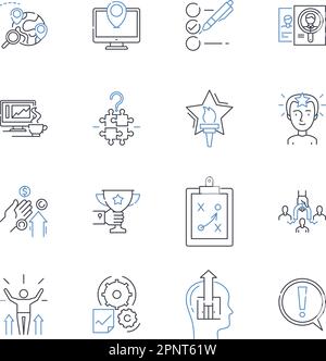 Top brass line icons collection. Leadership, Executives, Management, Hierarchy, Authority, Power ...