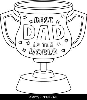 Fathers Day Dad Trophy Coloring Page for Kids Stock Vector Image & Art ...