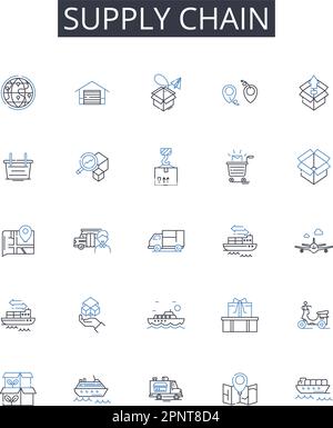 Procurement pathway line icons collection. Procure, Supply, Acquisition ...