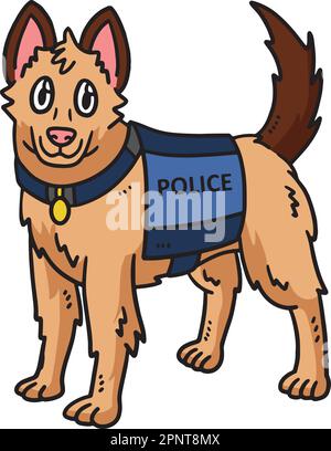 Police Dog Cartoon Colored Clipart Illustration Stock Vector Image ...