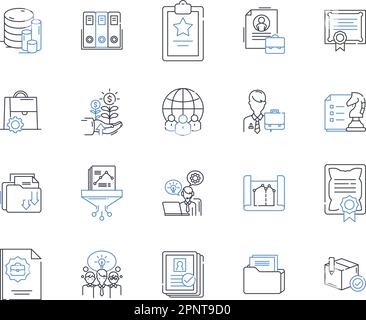 Circulation line icons collection. Flow, Heart, Blood, Oxygen, Pressure ...