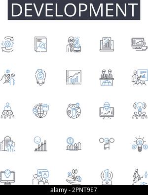 Maturation line icons collection. Growth, Development, Progression ...