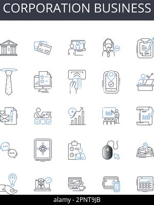Establishment company line icons collection. Growth, Expansion ...