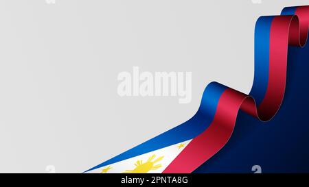 Ribbon flag of Philippines. Celebration background template Stock ...