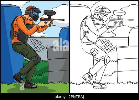 Paintballer Coloring Page for Kids Stock Vector Image & Art - Alamy