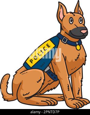 Police Dog Cartoon Colored Clipart Illustration Stock Vector Image ...