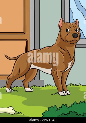 Pit Bull Cartoon Colored Clipart Illustration Stock Vector Image & Art ...