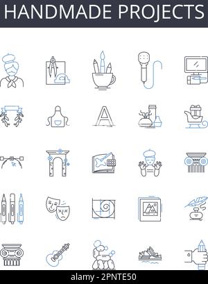 Handmade projects line icons collection. Heritage, Tradition ...