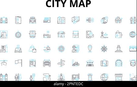 Metro area linear icons set. Urban, Bustling, Multicultural, Vibrant ...