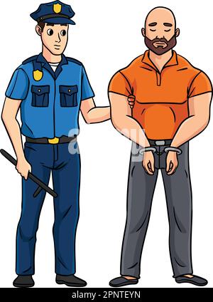 Corrections Officer Colored Cartoon Illustration Stock Vector Image ...