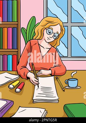 Author Cartoon Colored Clipart Illustration Stock Vector Image & Art ...