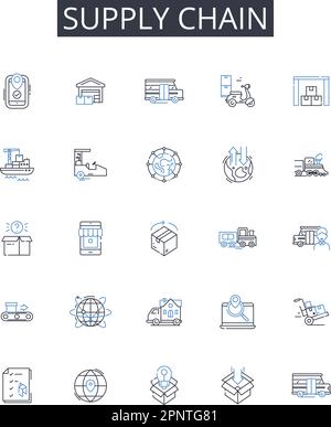 Value stream line icons collection. Efficiency, Flow, Optimization, Process, Elimination ...