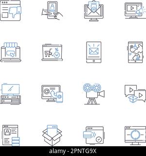 Announcement line icons collection. Statement, Notice, Bulletin, Memo ...