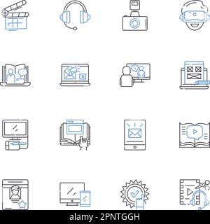 Journalism line icons collection. Ethics, Investigative, Objective, Reporting, News, Press ...