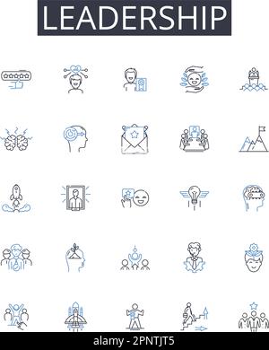 Rulership line icons collection. Authority, Leadership, Monarchy, Dominion, Power, Control ...
