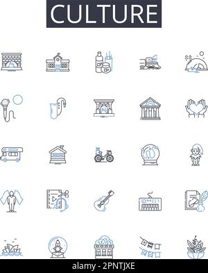 Culture line icons collection. Artistry, Customs, Tradition, Heritage ...