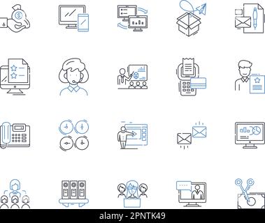 Mergers and acquisitions line icons collection. Technique, System ...