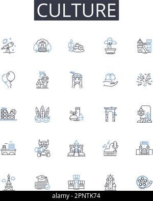 Culture line icons collection. Artistry, Customs, Tradition, Heritage ...