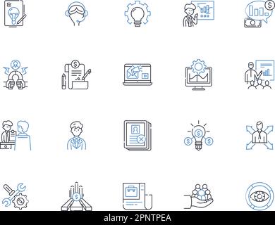 Competitive analysis line icons collection. Comparison, Market, Competition, Strategy, SWOT ...