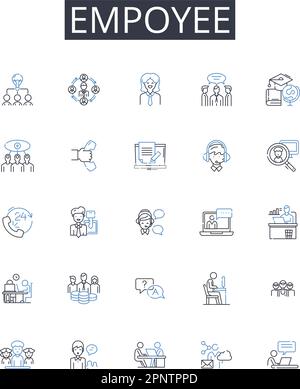 Empoyee line icons collection. Team member, Staffer, Worker bee, Crew ...