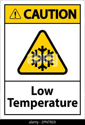 Caution Low temperature symbol and text safety sign Stock Vector Image ...