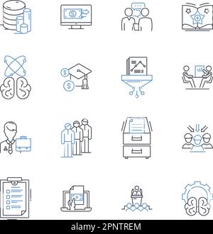 Corporate governance line icons collection. Transparency ...