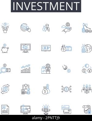 Cash outlay line icons collection. Expenditure, Investment, Payment ...