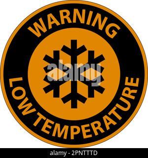 Warning Low temperature symbol and text safety sign Stock Vector Image ...