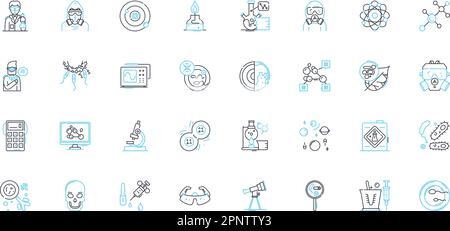 Nanotechnology linear icons set. Nanoparticles, Nanomaterials ...