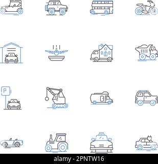 Transference line icons collection. Projection, Psychology ...