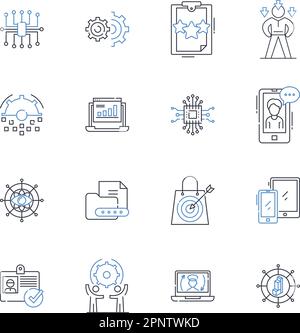 Procurement line icons collection. Sourcing, Negotiation, Supply chain ...