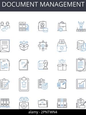 Digital archiving line icons collection. Preservation, Storage, Backup, Retrieval, Conversion ...