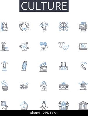 Culture line icons collection. Artistry, Customs, Tradition, Heritage ...