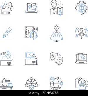 Crowdsourcing line icons collection. Innovation, Collaboration ...