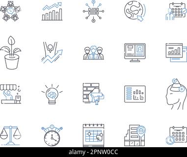 Cost optimization line icons collection. Efficiency, Streamlining, Reduction, Rationalization ...