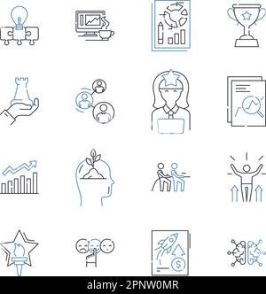 Enterprise growth line icons collection. Expansion, Scale, Advancement ...