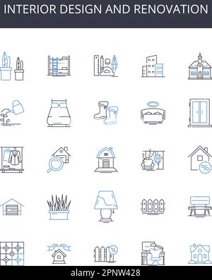Interior redesign line icons collection. Revamp, Refresh, Update, Renew ...