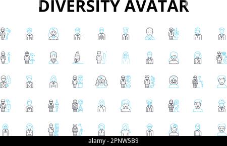 Diversity avatar linear icons set. Inclusivity, Representation ...