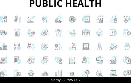 Public health linear icons set. Epidemiology, Outbreaks, Vaccinations ...