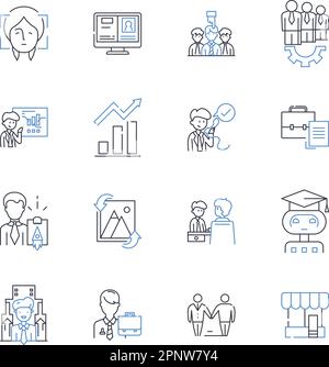 Career ascension line icons collection. Promotion, Growth, Development ...