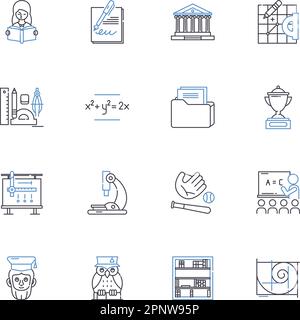 Adult education vector line icons set. Adult, Education, Learning ...