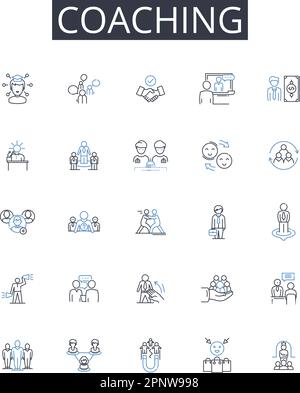 Coaching line icons collection. Mentoring, Guiding, Training ...