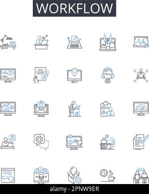 Work protocol line icons collection. Efficiency, Guidelines, Standards ...