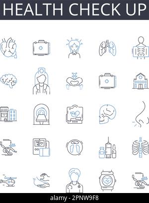 Medical assessment line icons collection. Diagnosis, Examination ...