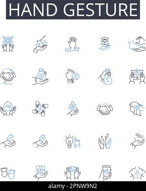 Nonverbal cues line icons collection. Gestures, Posture, Facial ...